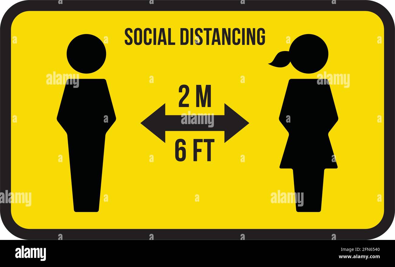 Social distancing icon symbol vector keep safe distance sign in a glyph ...