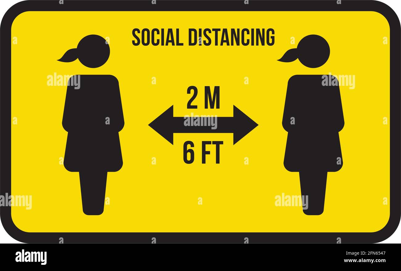 Social distancing icon symbol vector keep safe distance sign in a glyph ...