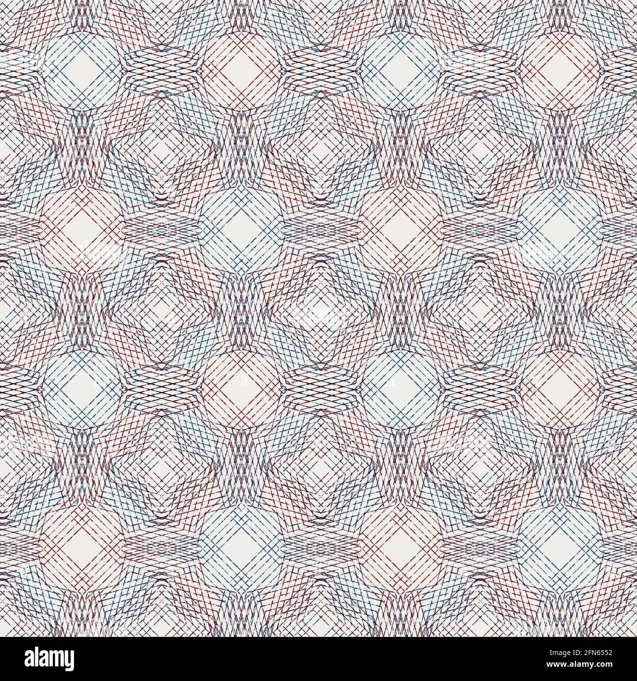 Seamless geo pattern in red blue black white Stock Photo - Alamy