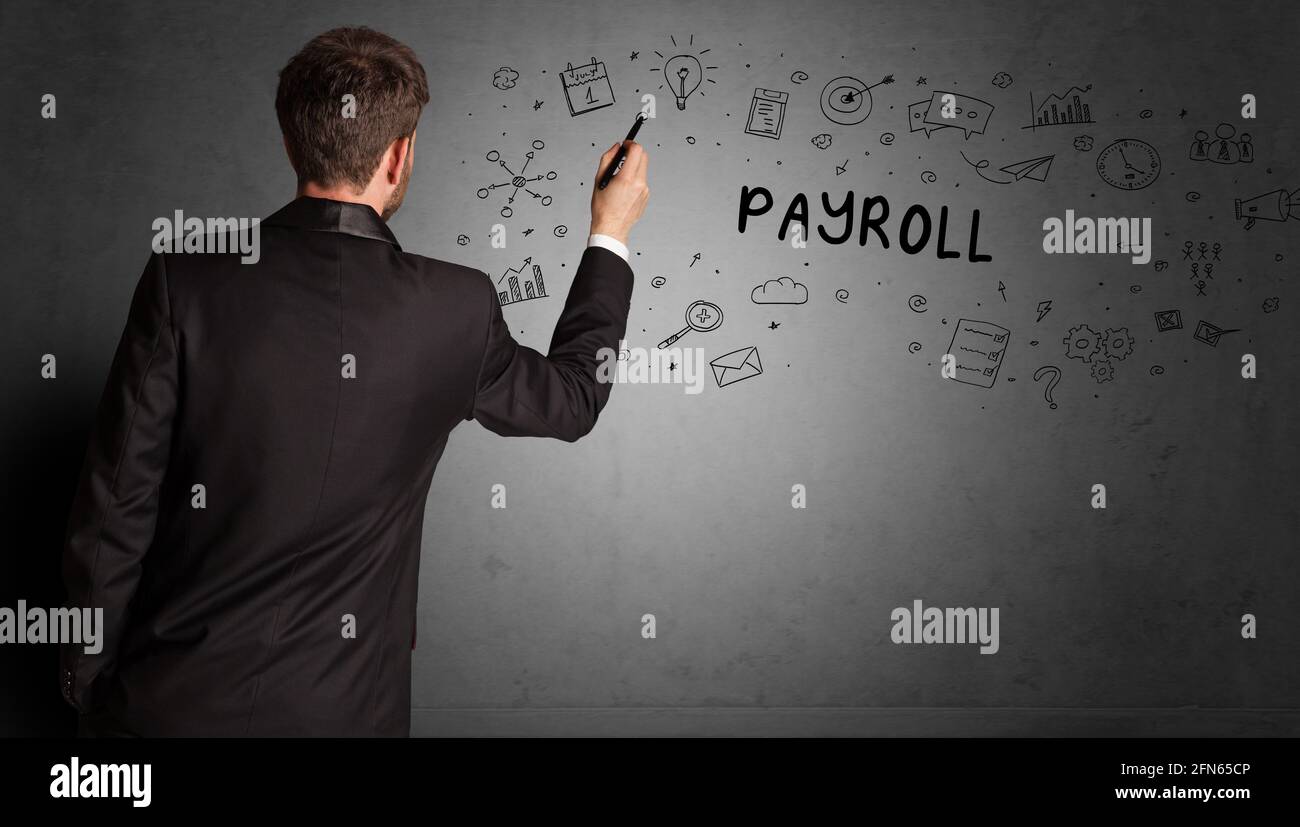 businessman drawing a creative idea sketch Stock Photo - Alamy
