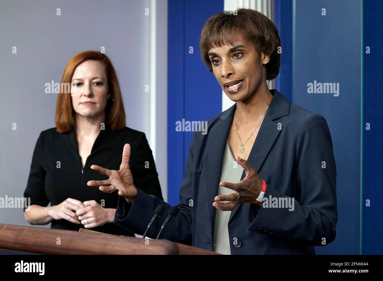 White House Council of Economic Advisers Chair Cecilia Rouse (L) and ...