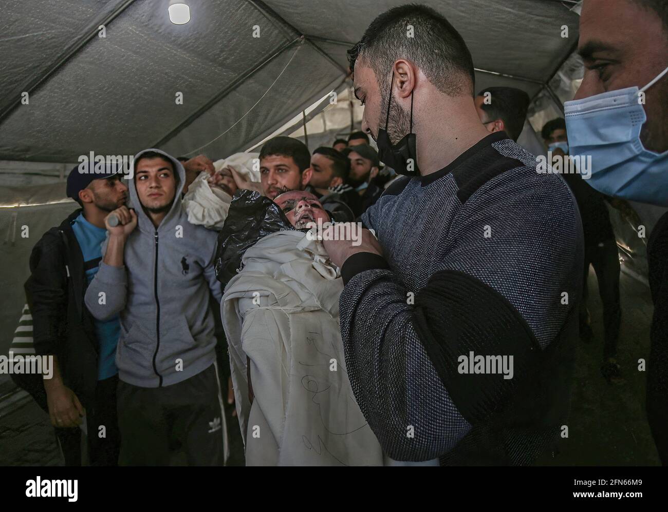 Gaza, Palestine. 14th May, 2021. (EDITORS' NOTE : Image depicts death ...
