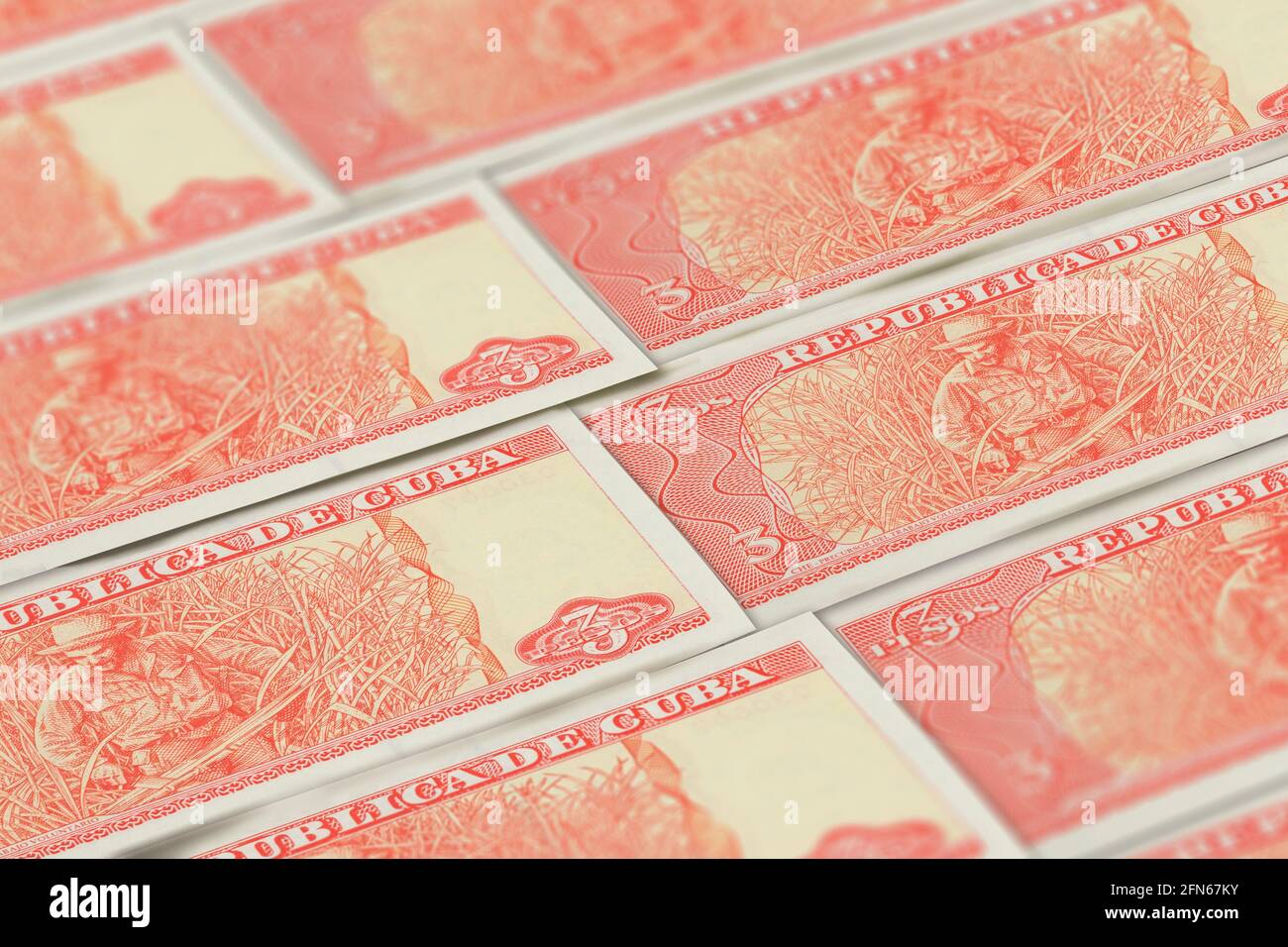 CUP. Cuban peso banknotes background. Cuban currency. Finance, business ...
