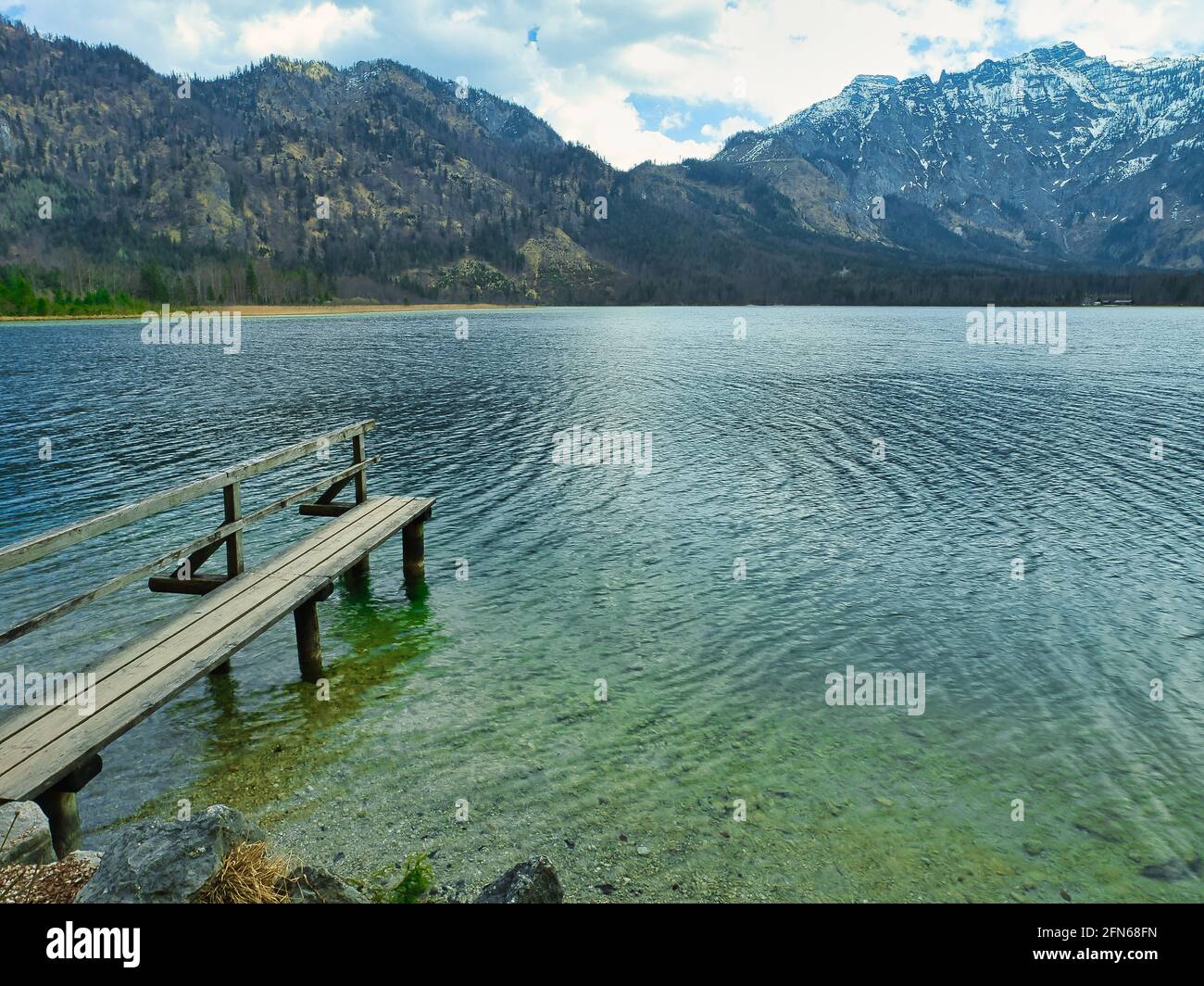 Springtime on lake Offensee Stock Photo - Alamy