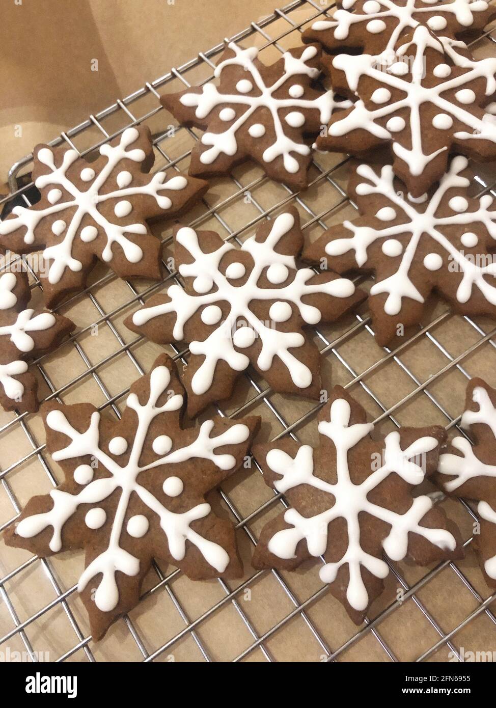 Holiday Gingerbread Cookies with Icing Stock Photo - Alamy