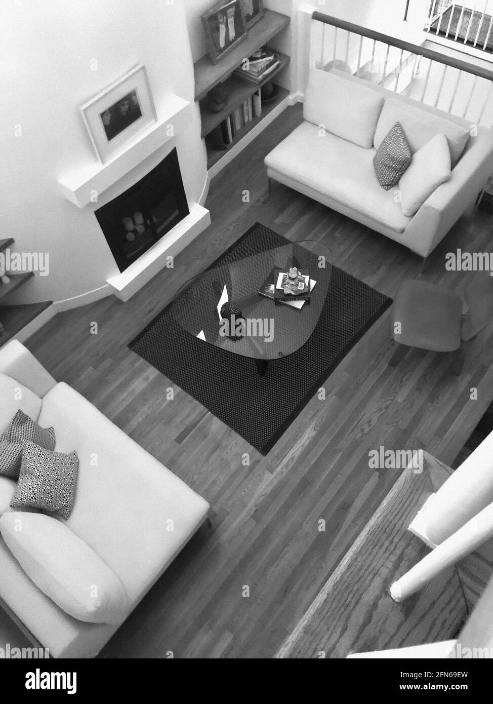 High angle view interior Black and White Stock Photos & Images - Alamy