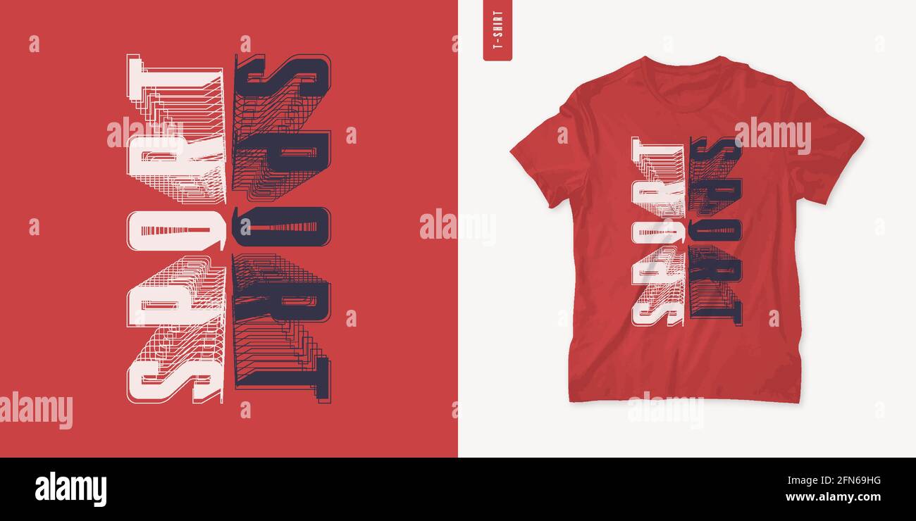 Sport. Streetwear graphic t-shirt design, letter print, vector ...