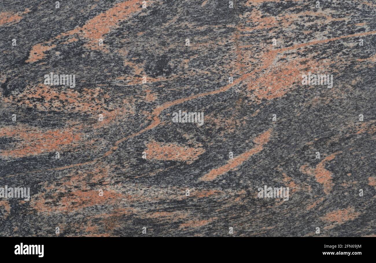 Marbled pattern of a smooth gray stone slab, natural stone cut and ...
