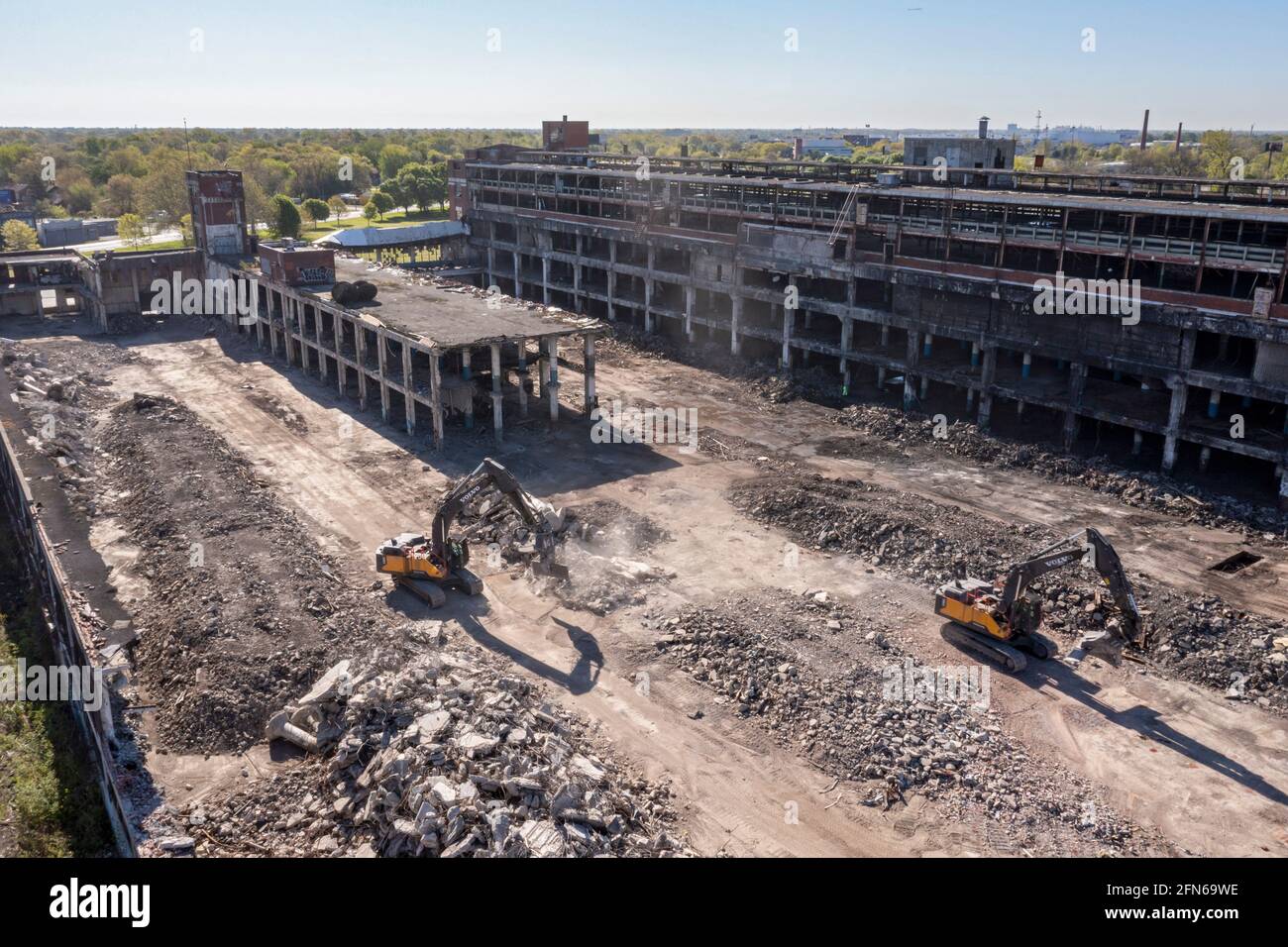 Detroit, Michigan - Demolition of the nearly 100-year-old Cadillac ...