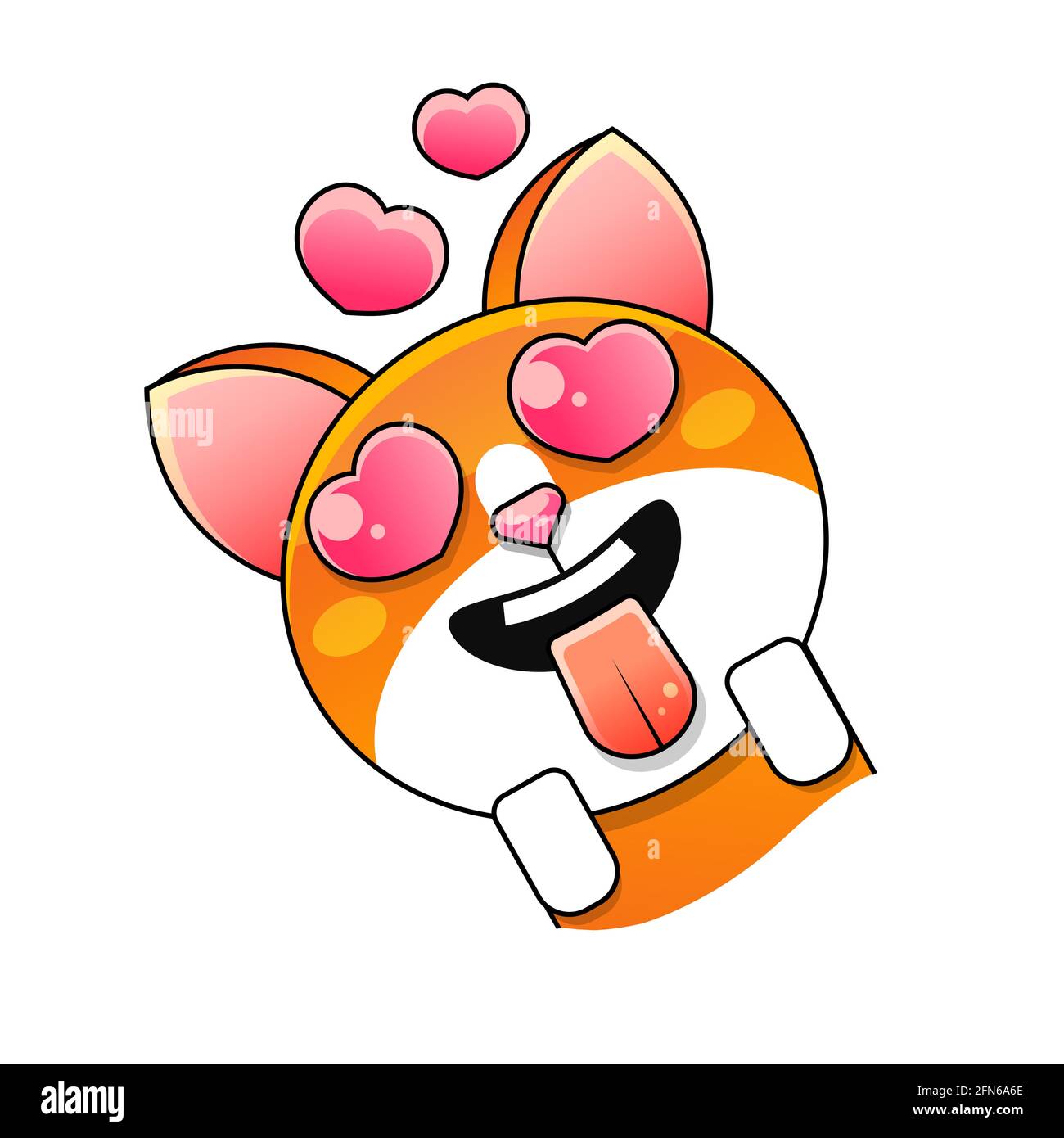 smiling red cat vector illustration isolated on Stock Vector Image ...