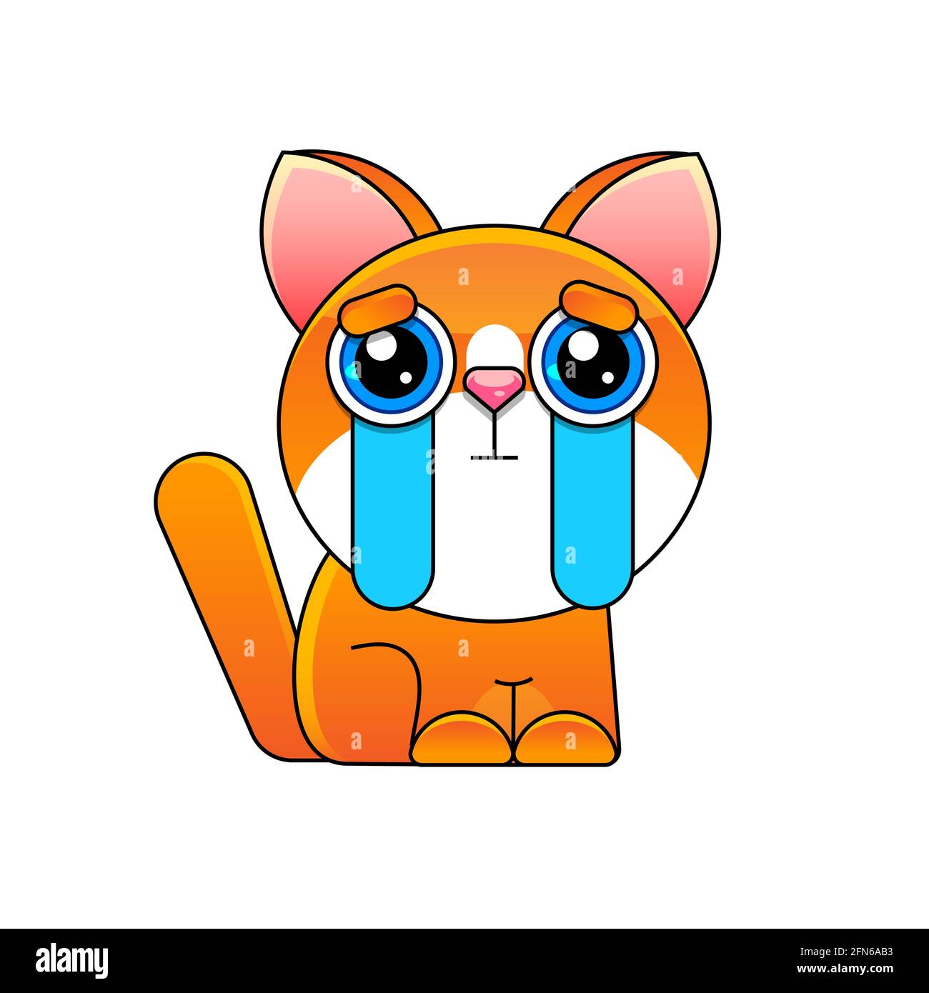 smiling red cat vector illustration isolated on Stock Vector Image ...