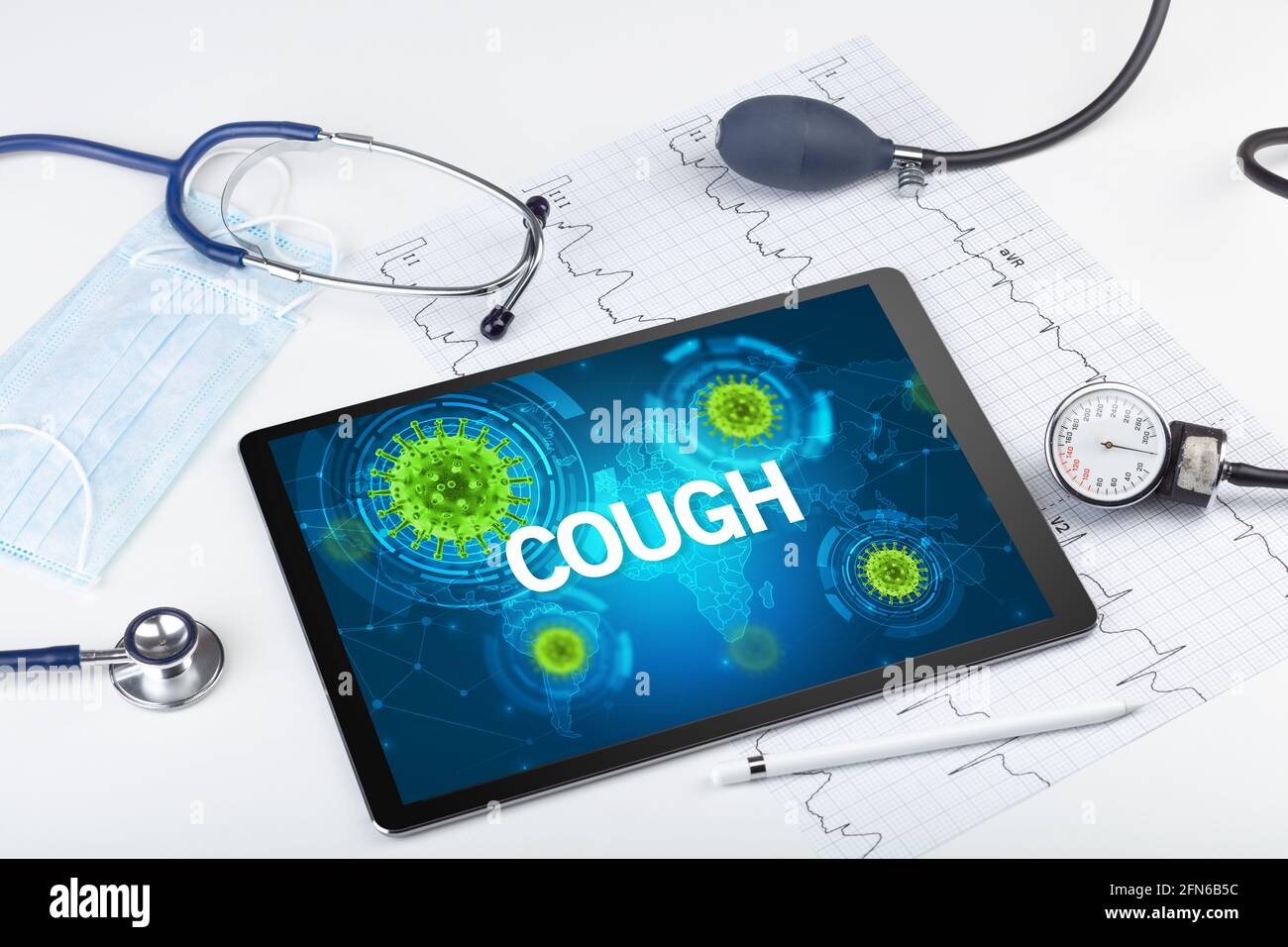 Close-up view of a tablet pc with inscription Stock Photo - Alamy