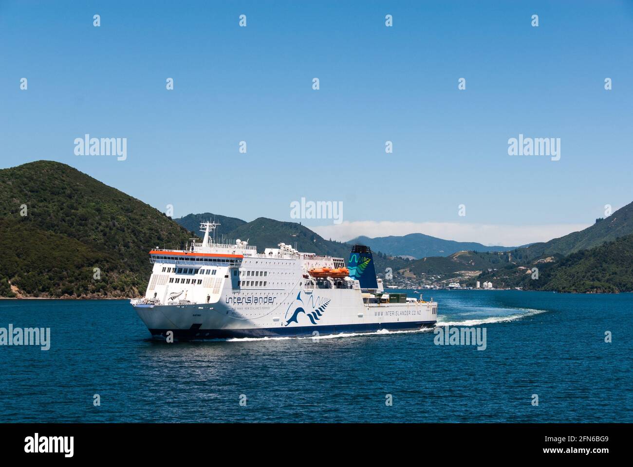 Lifeline of New Zealand: An Interislander ferry on its way through ...