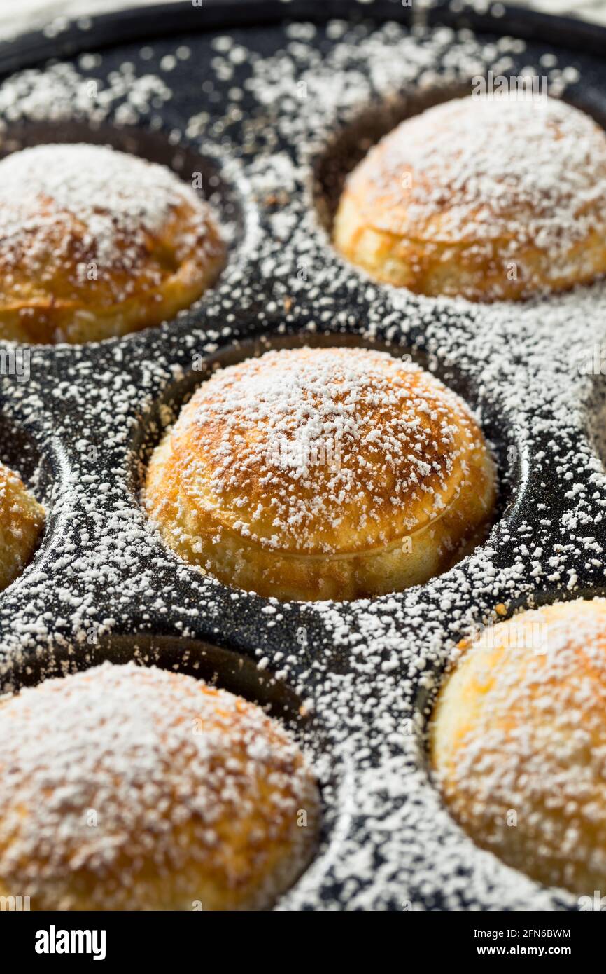 Homemade Healthy Breakfast Ebelskivers with Powdered Sugar Stock Photo ...