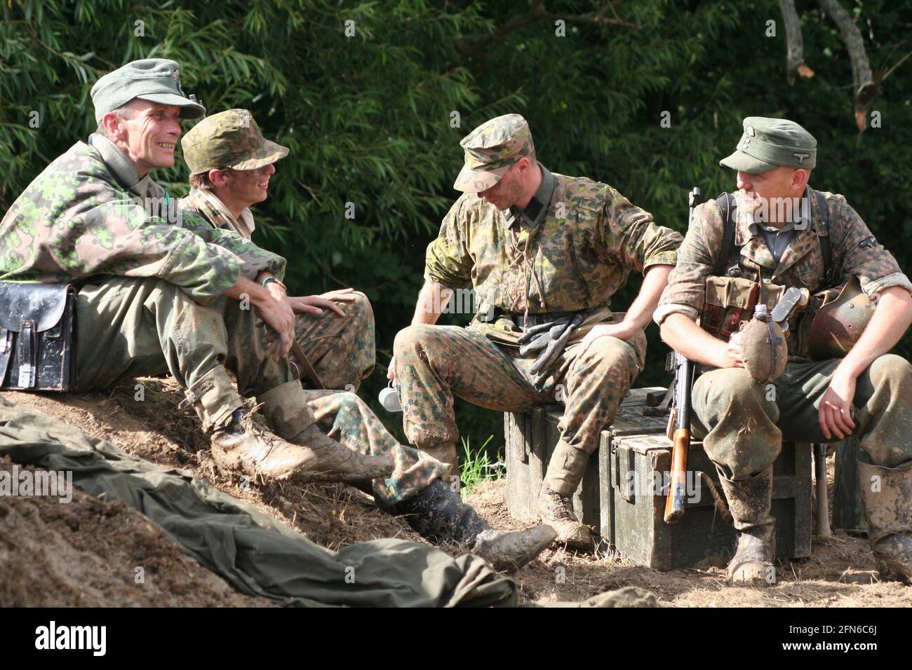 Group of German soldiers' reenactment in WW2 Stock Photo - Alamy
