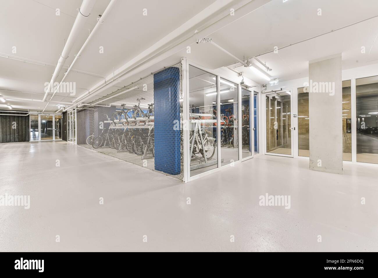 Bicycle room in apartment building Stock Photo - Alamy