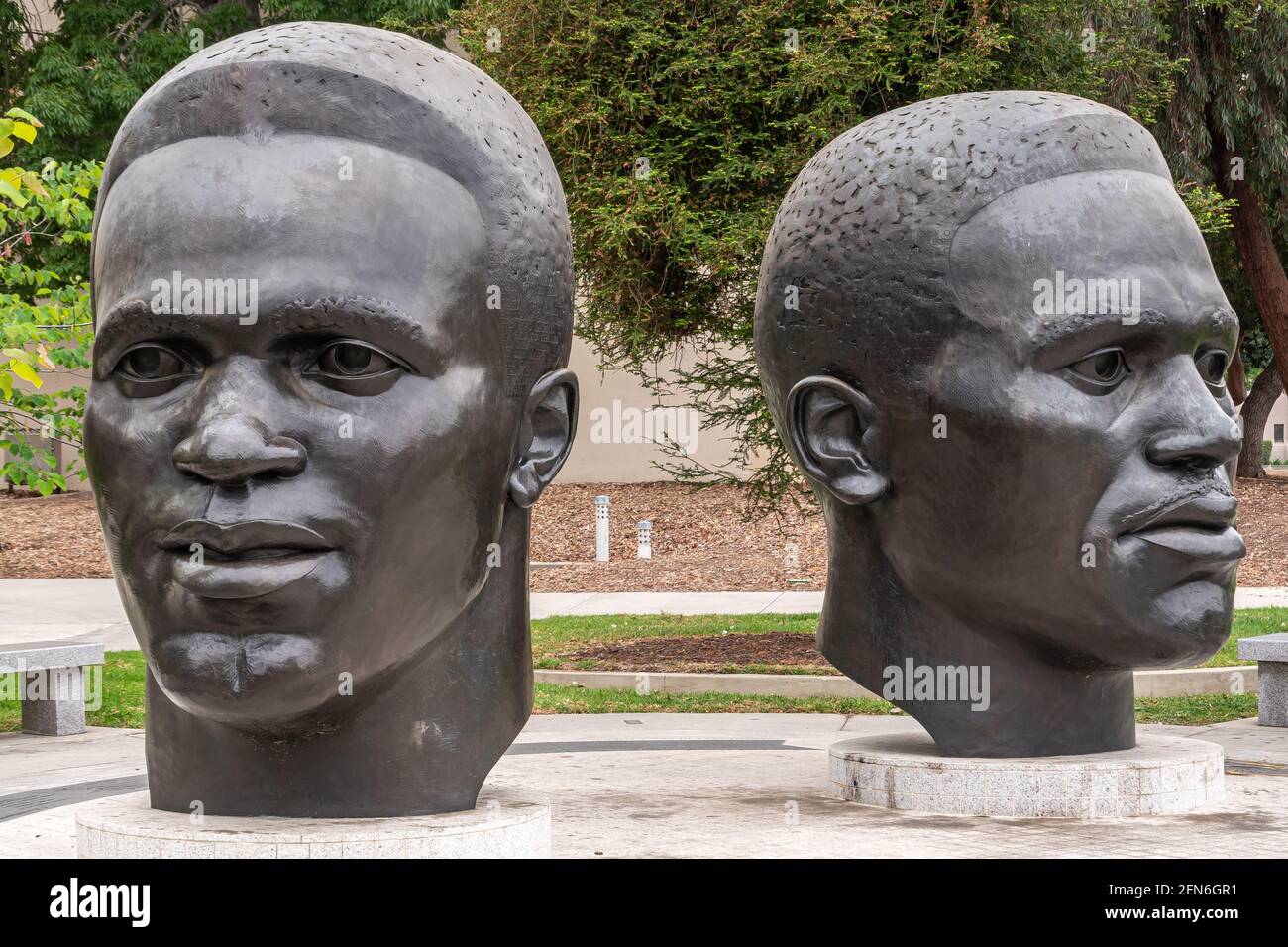 Pasadena, CA, USA - May 11, 2021: Closeup of large Robinson memorial ...