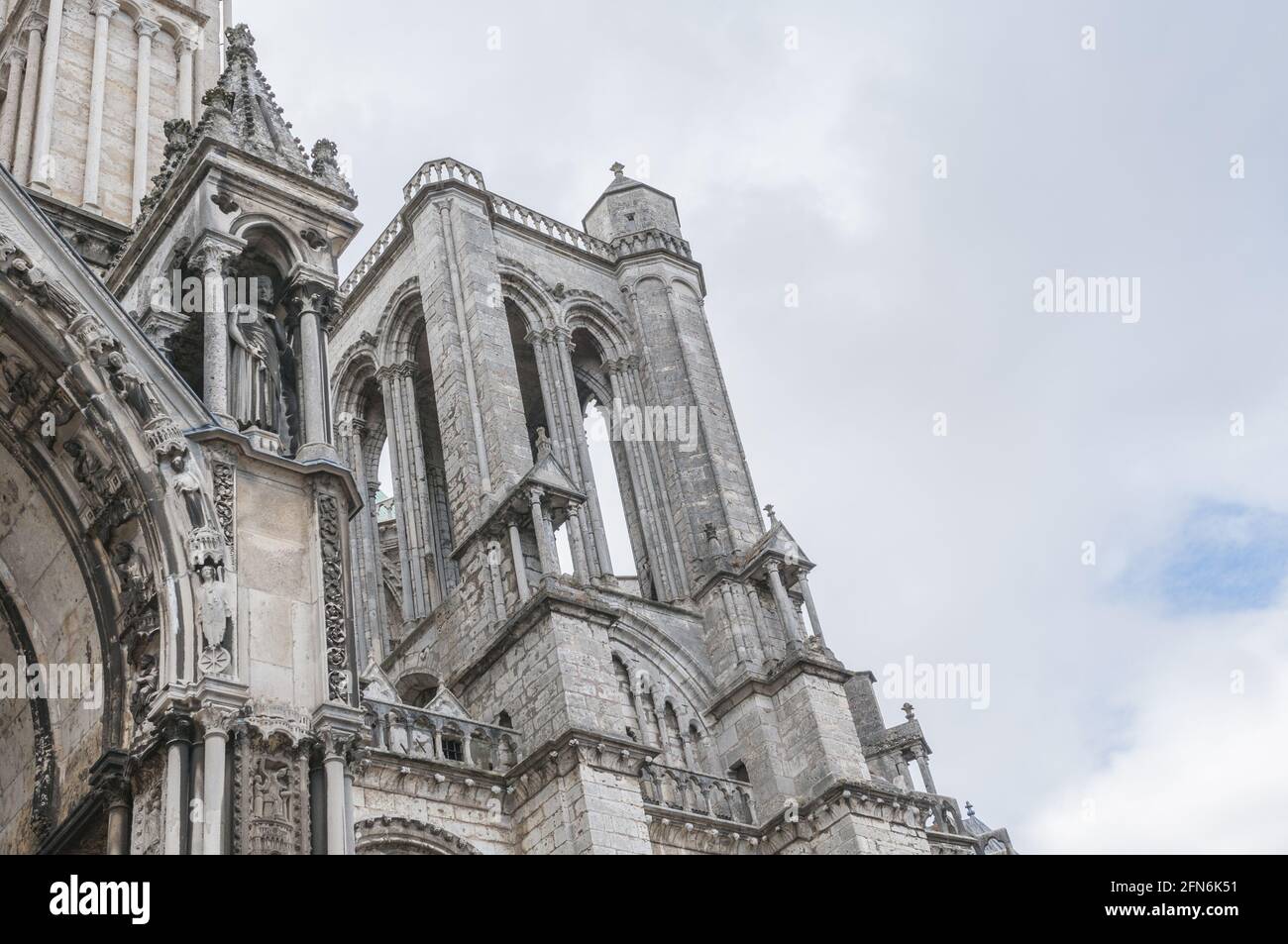 Medieval gothic architecture chartres cathedral hi-res stock ...