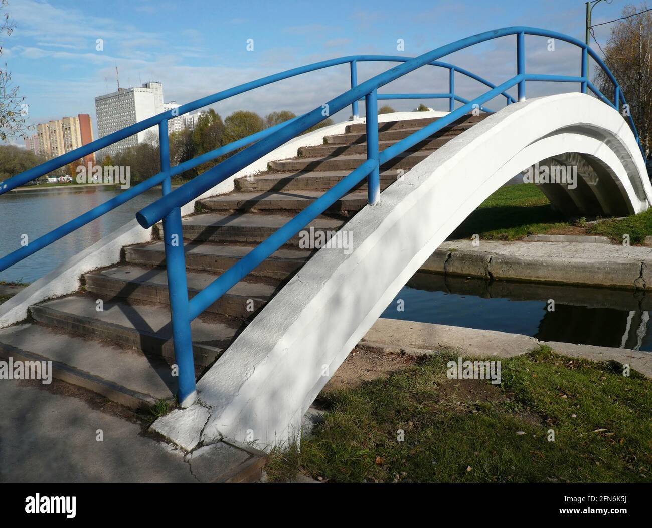 Bridge with green metal hand railing hi-res stock photography and ...