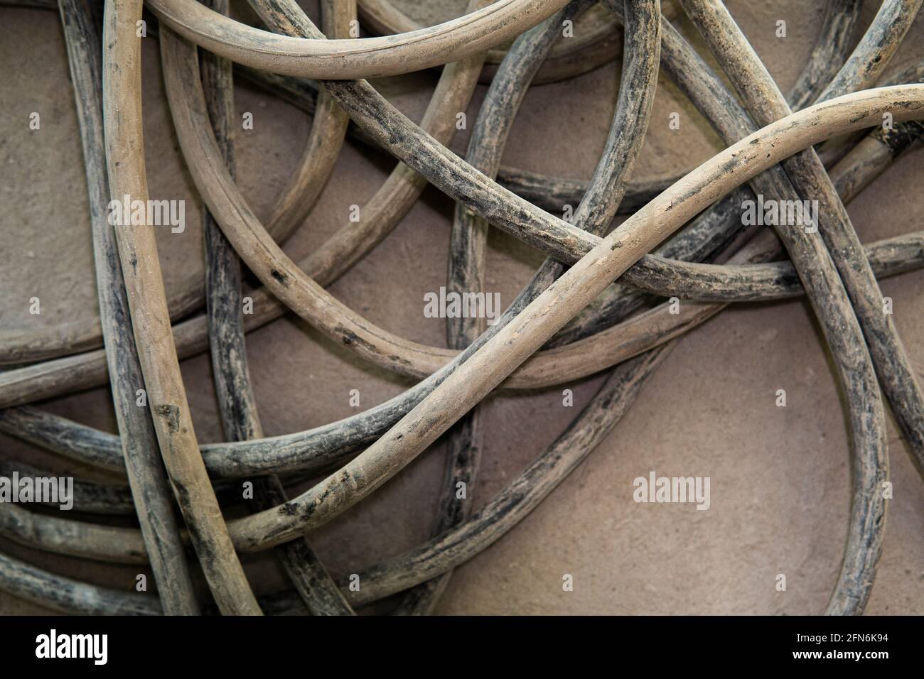old rusty bundles and knots of thick metal wires Stock Photo - Alamy