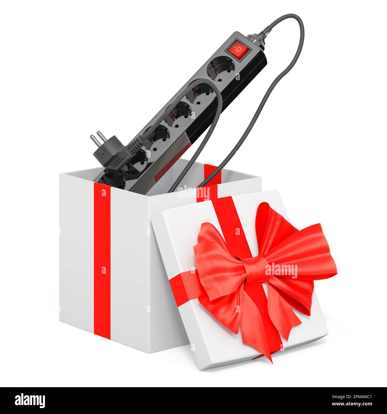 Spike suppressor inside gift box, present concept. 3D rendering ...