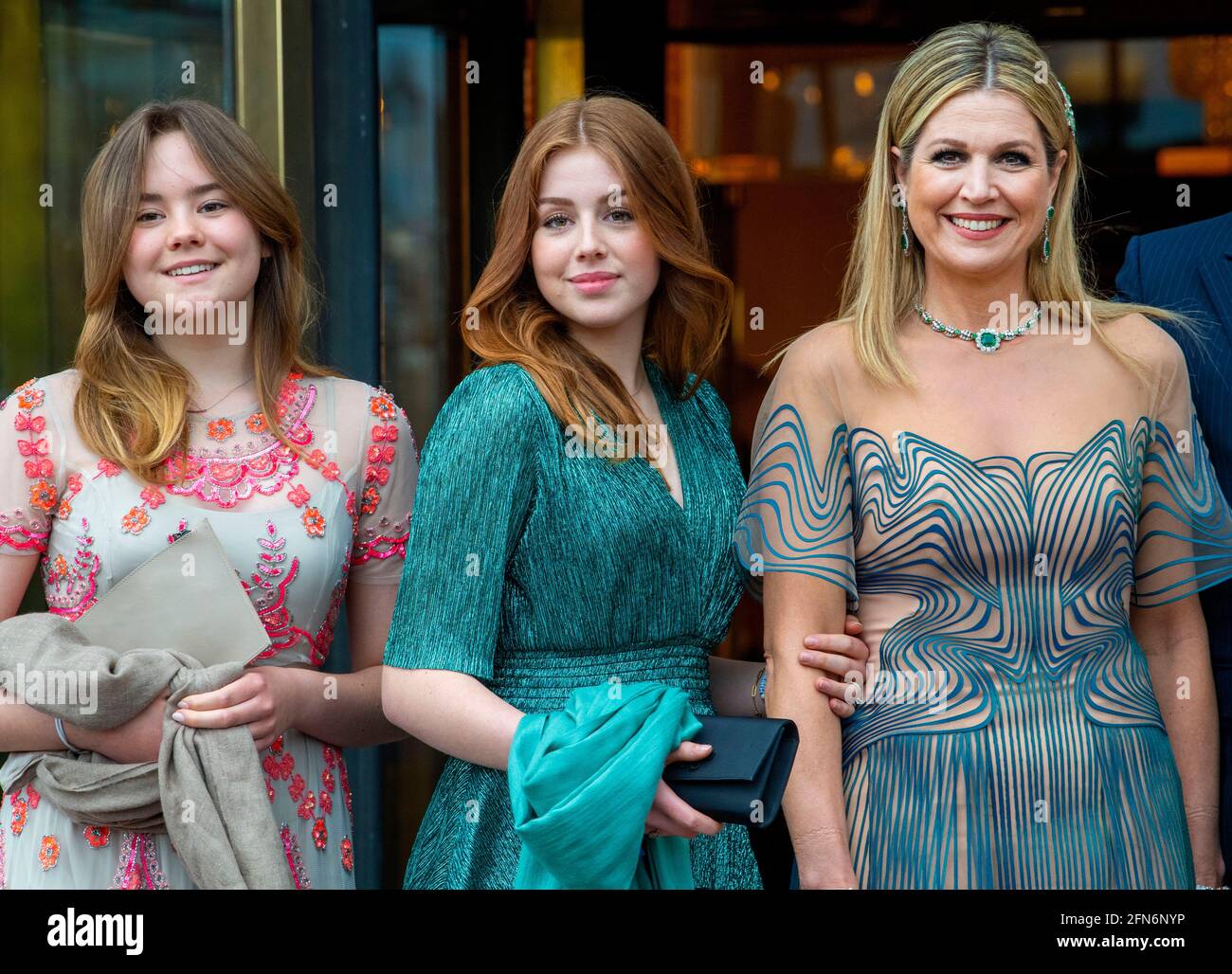 Princess Ariane and Princess Alexia and Queen Maxim arriving for the tv ...