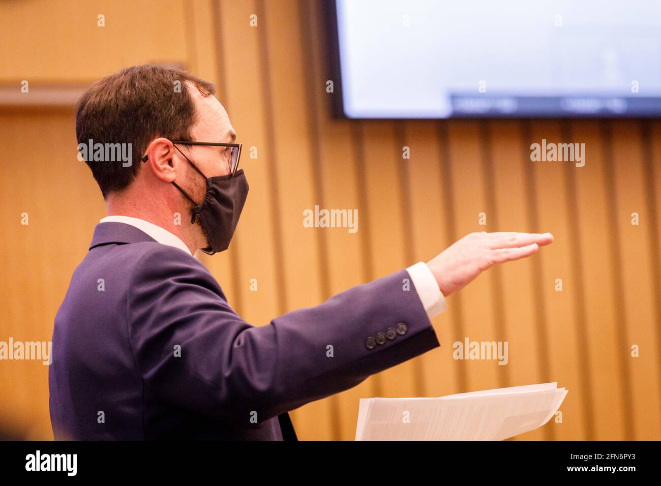 Portland, USA. 14th May, 2021. Defense Attorney Joseph Westover of ...