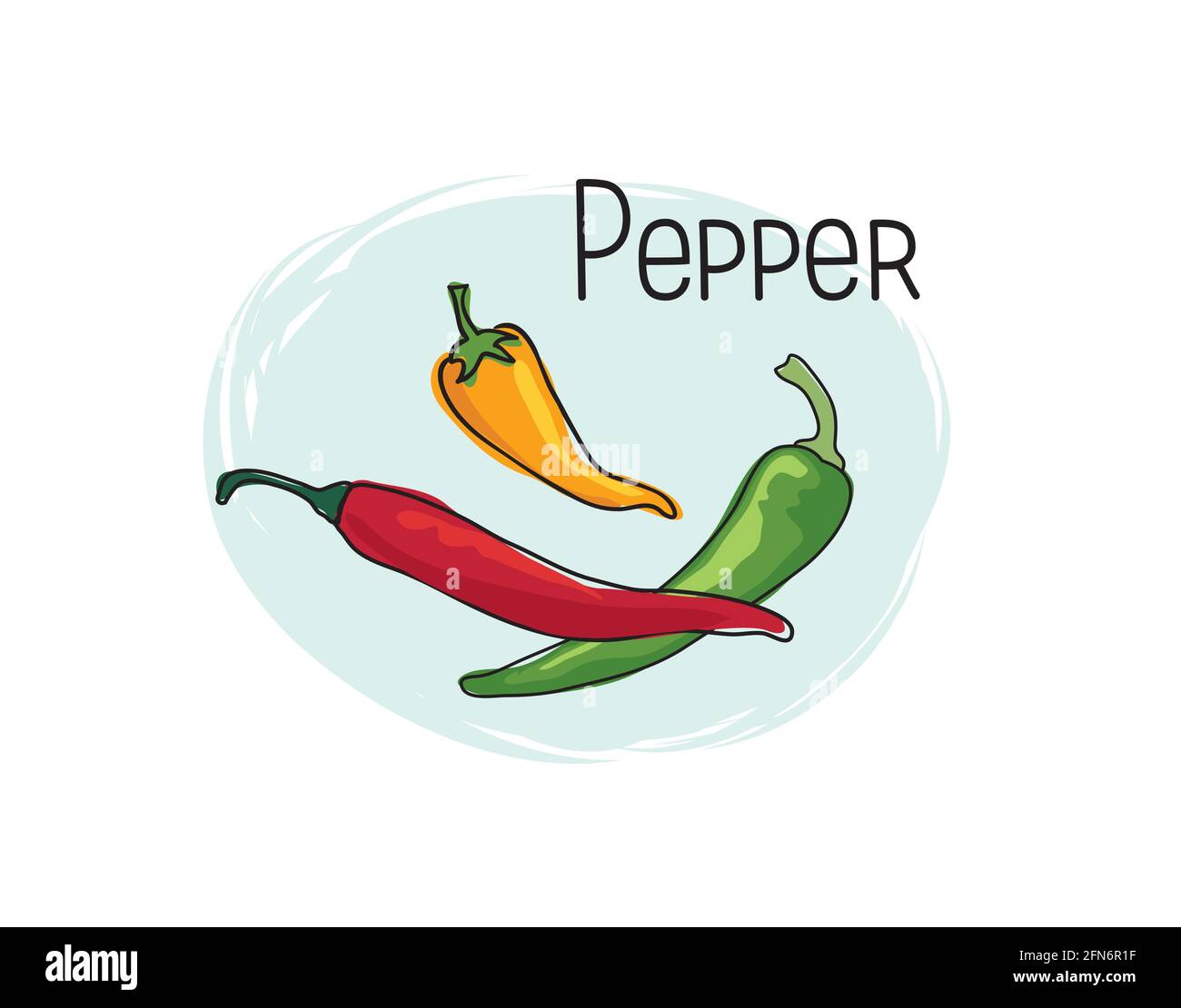 Pepper icon. Half and full spice pepper isolated on white background ...