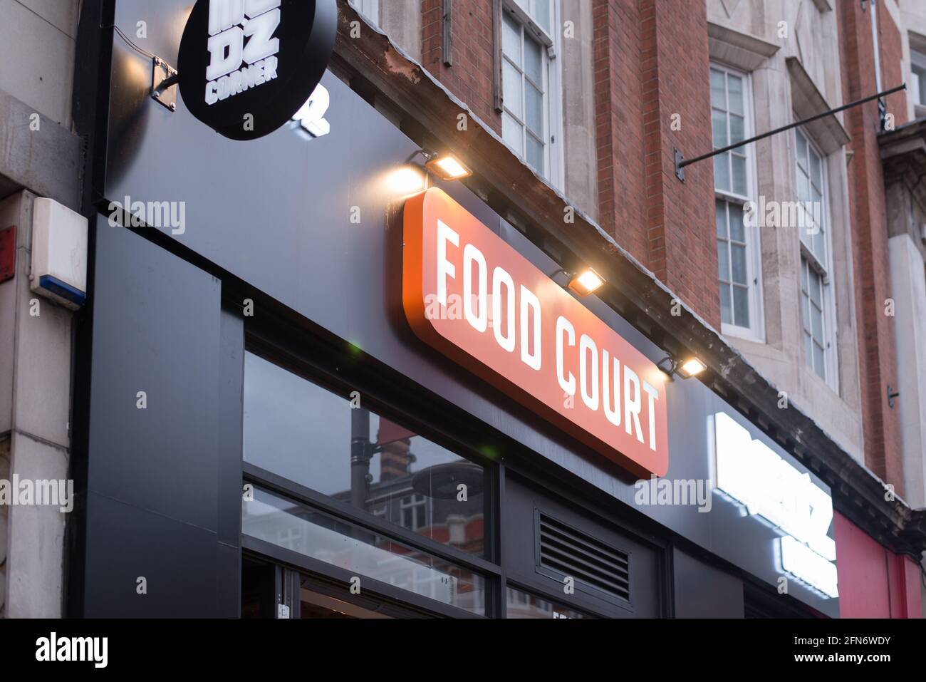 Medz Corner Food Hall Logo Shop Sign Front Stock Photo - Alamy