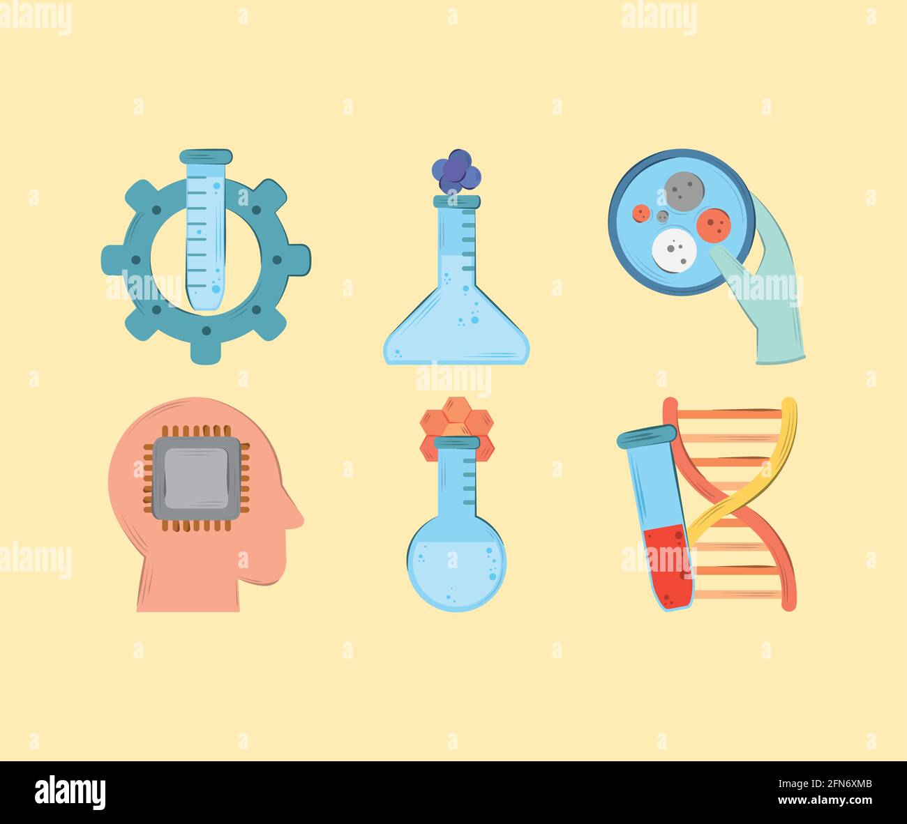 bioengineering icons set Stock Vector Image & Art - Alamy