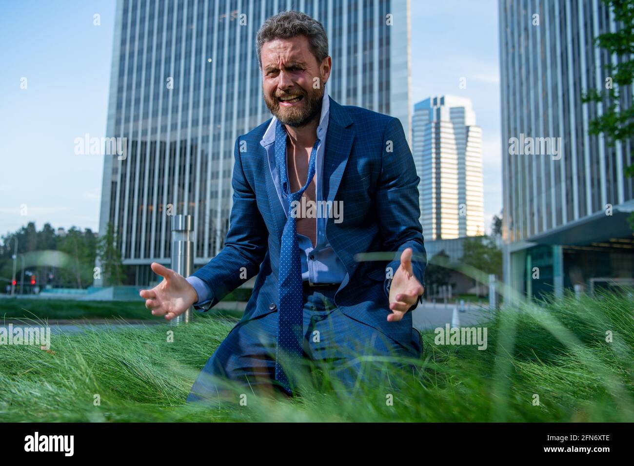 OMG businessman is crying, bad feelings. Cry man. Negative emotion ...