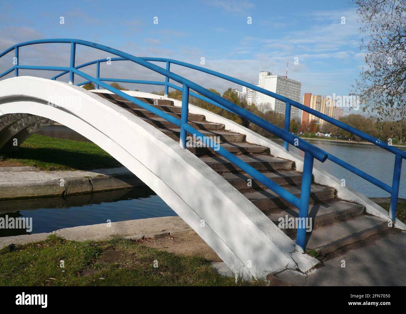 Bridge with green metal hand railing hi-res stock photography and ...