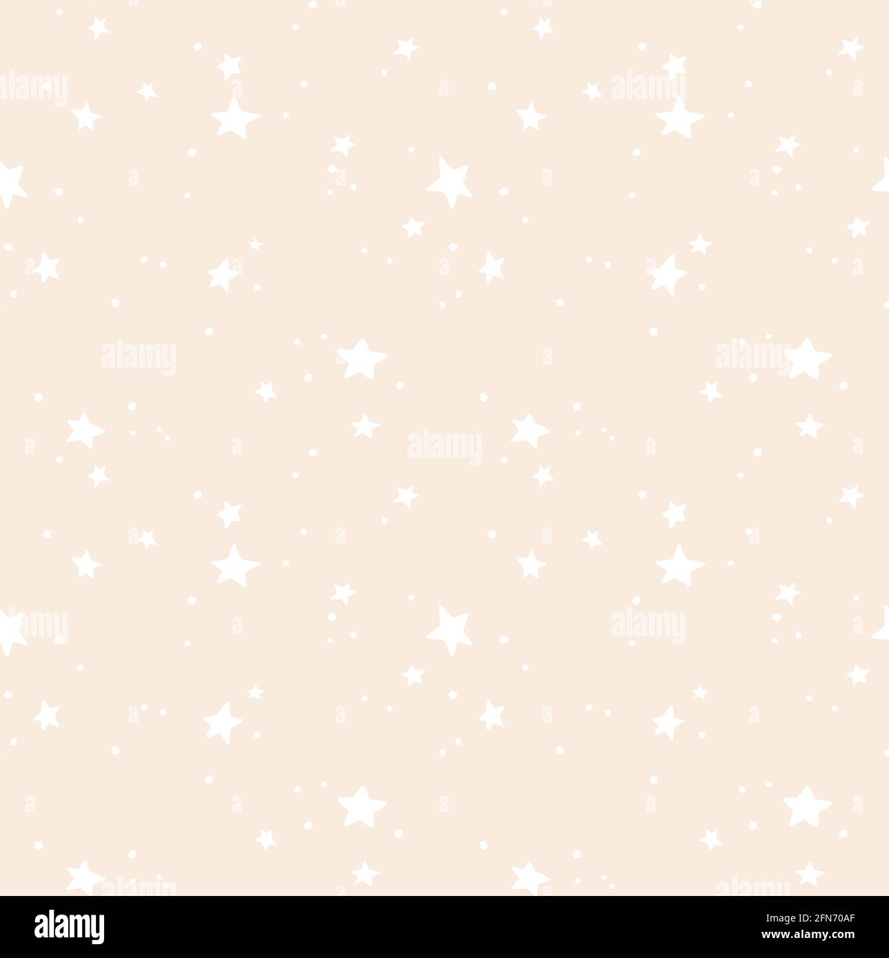 Seamless pattern with stars. White stars on a beige background, vector ...
