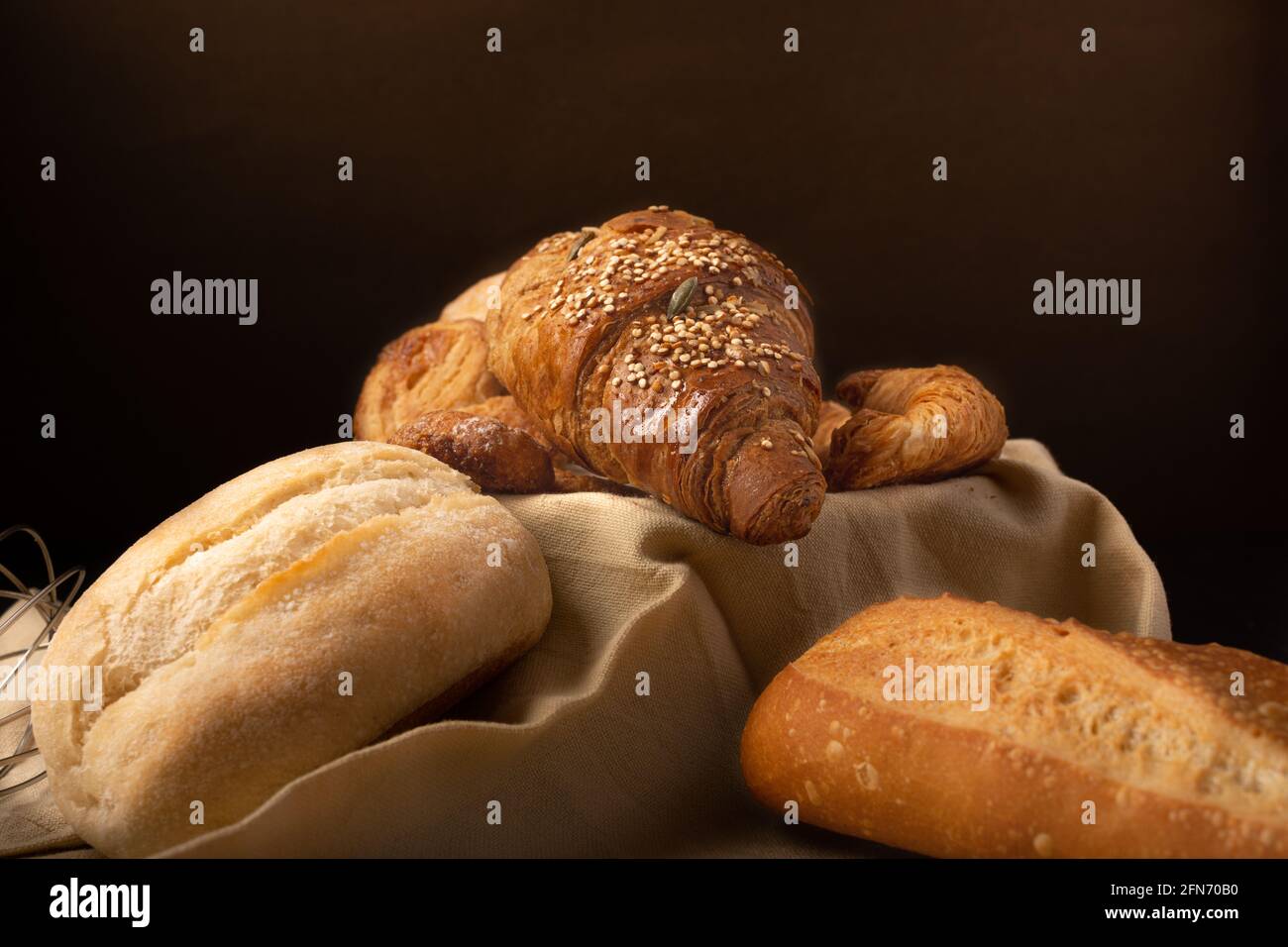 Homemade delicious croissants and freshly baked bread Stock Photo - Alamy