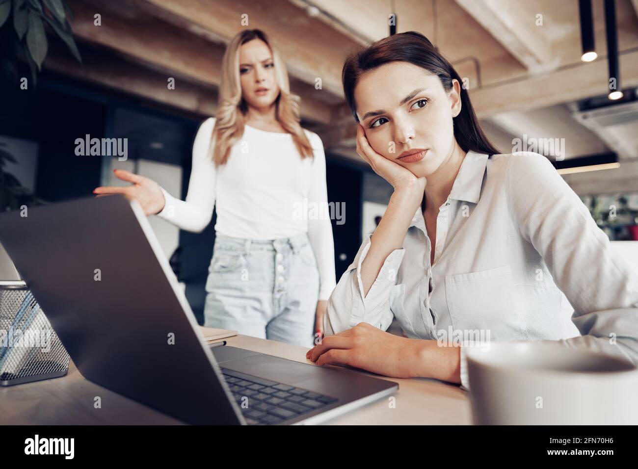 Female boss at desk and angry hi-res stock photography and images - Alamy