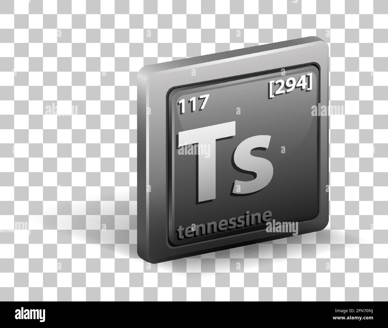 Tennessine chemical element. Chemical symbol with atomic number and ...