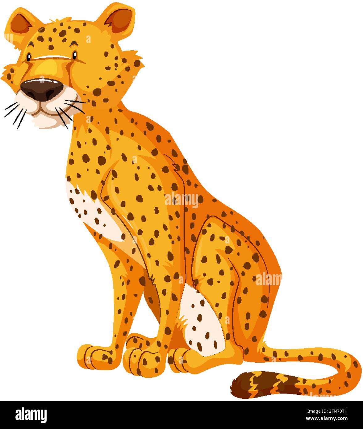 Leopard cartoon character isolated on white background illustration ...