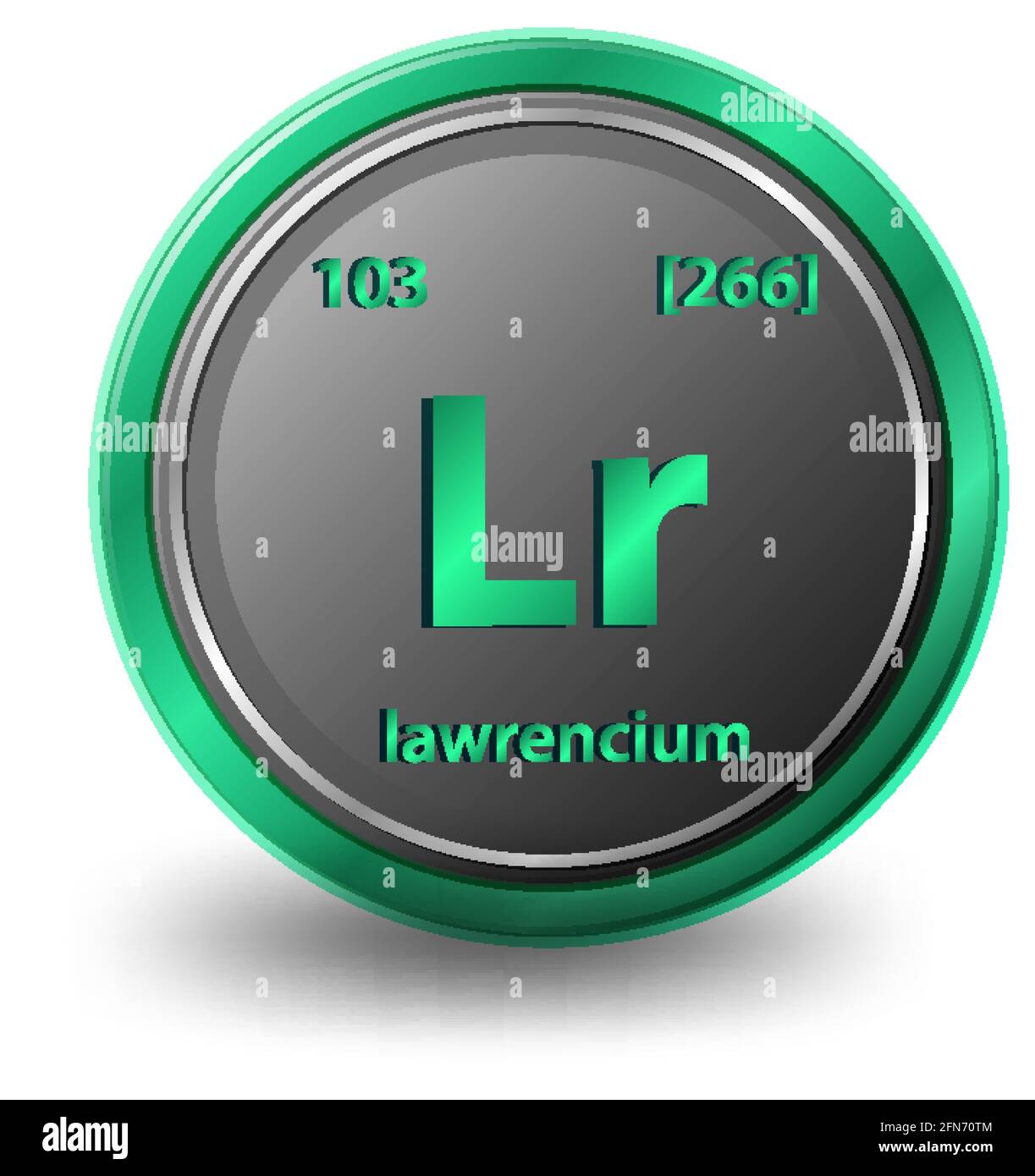 Lawrencium chemical element. Chemical symbol with atomic number and ...