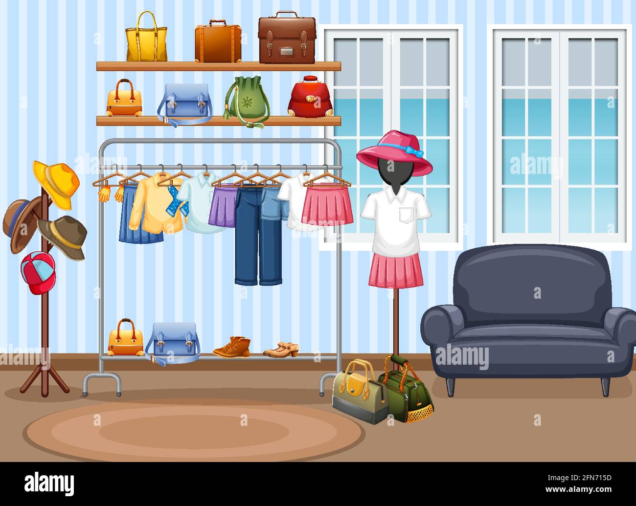 Interior design of dressing room illustration Stock Vector Image & Art ...