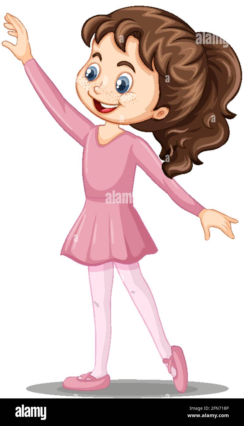 Cartoon Little Girl Dancing