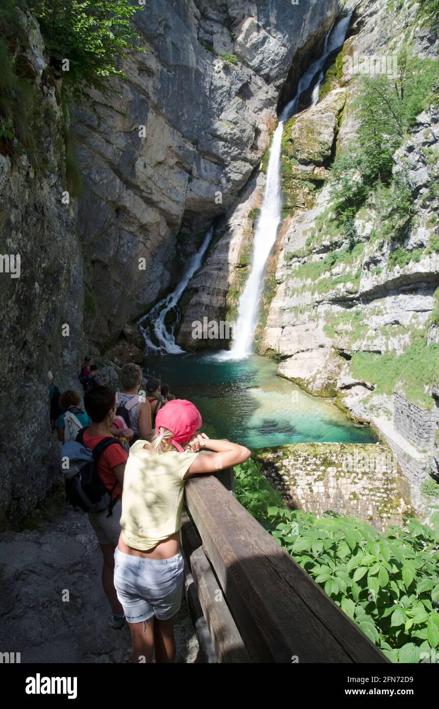 Slap Savica Waterfall Stock Photo - Alamy