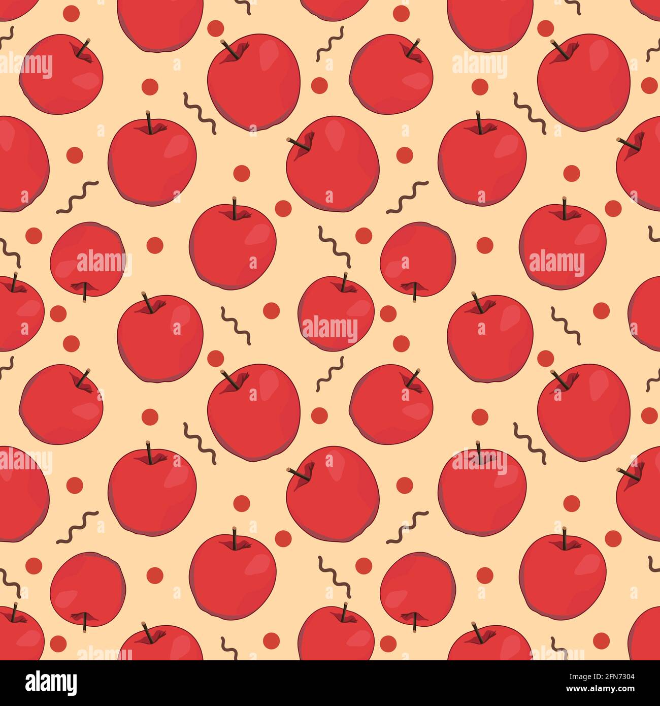 Red Apple Seamless Vector Pattern Illustration Stock Vector Image & Art ...