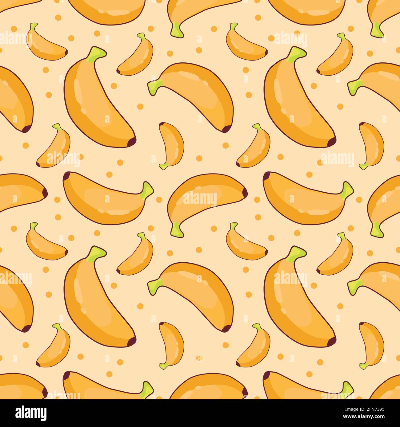 Banana Fruit Seamless Pattern Vector Illustration Stock Vector Image ...