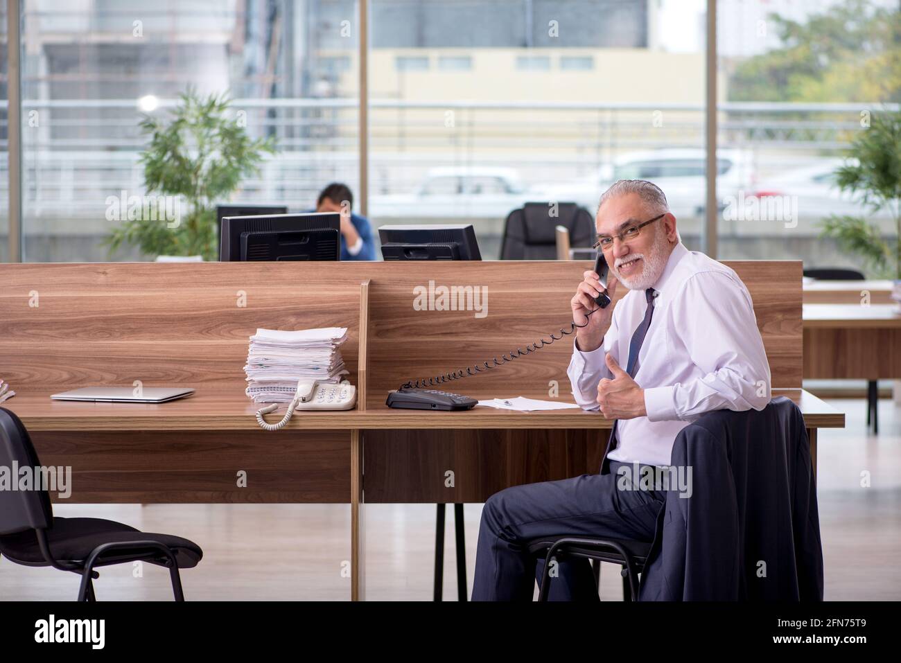 Rear view busy employees hi-res stock photography and images - Alamy