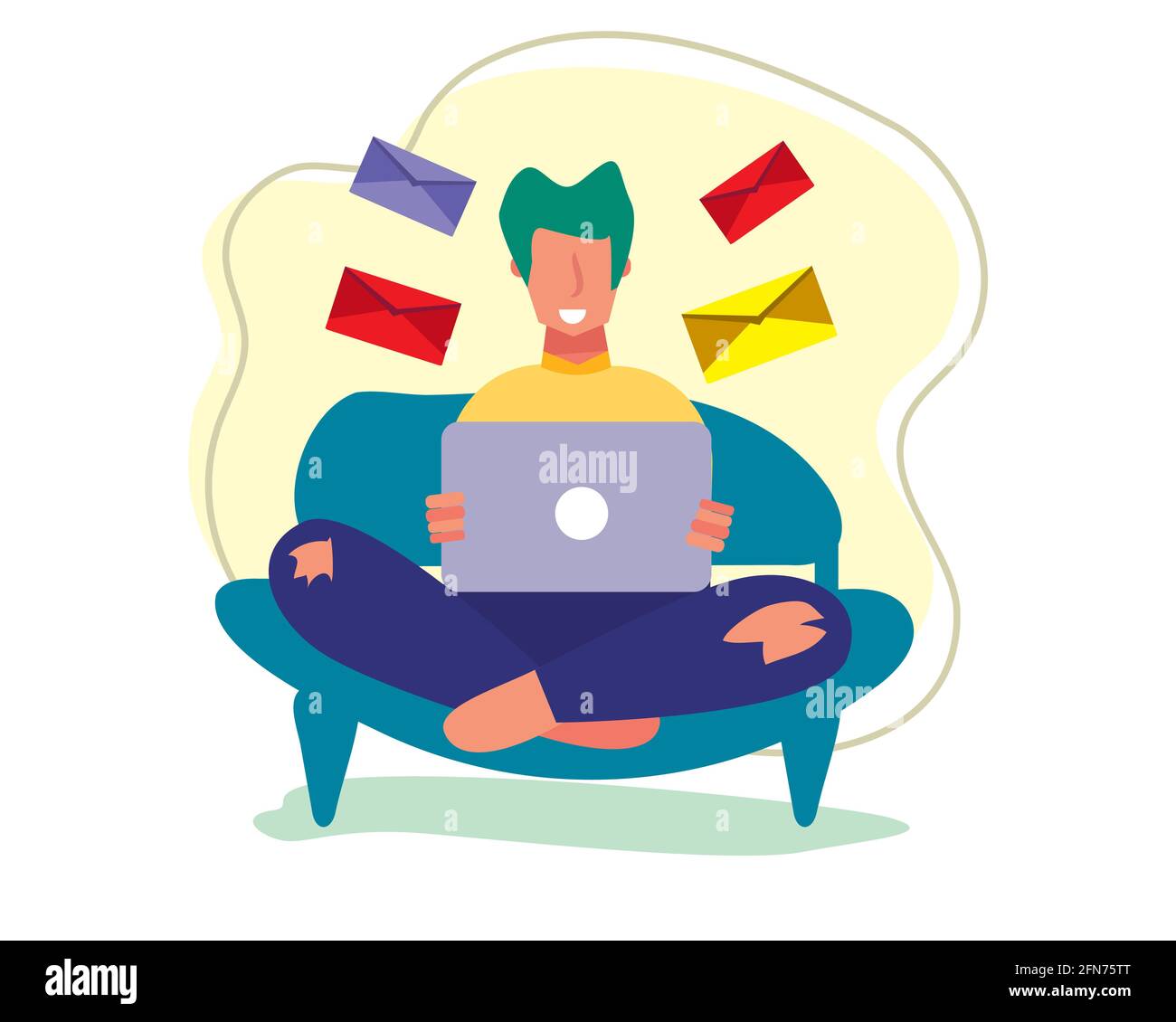 Man check email computer Cut Out Stock Images & Pictures - Alamy