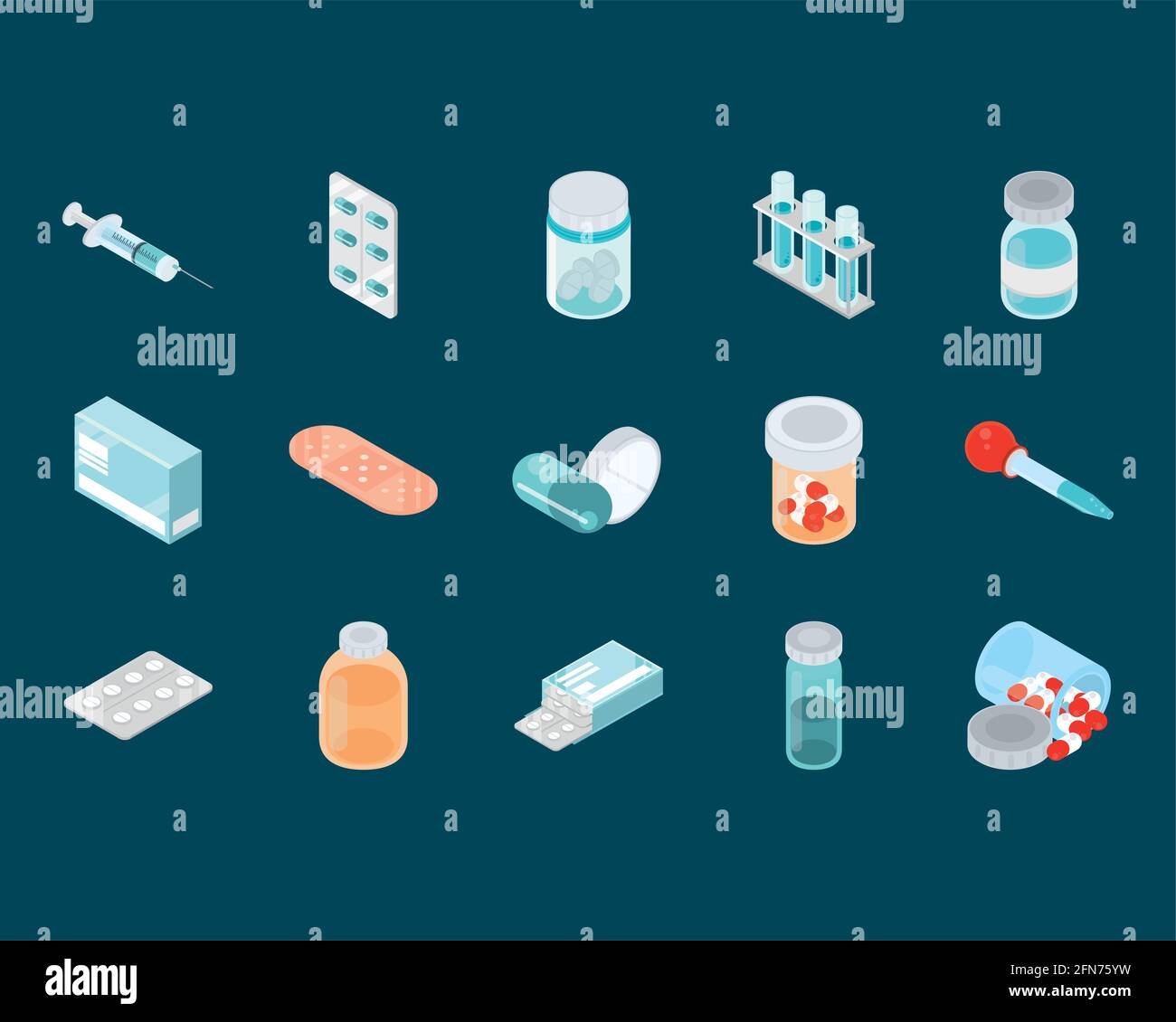 medicine icons isometric Stock Vector Image & Art - Alamy