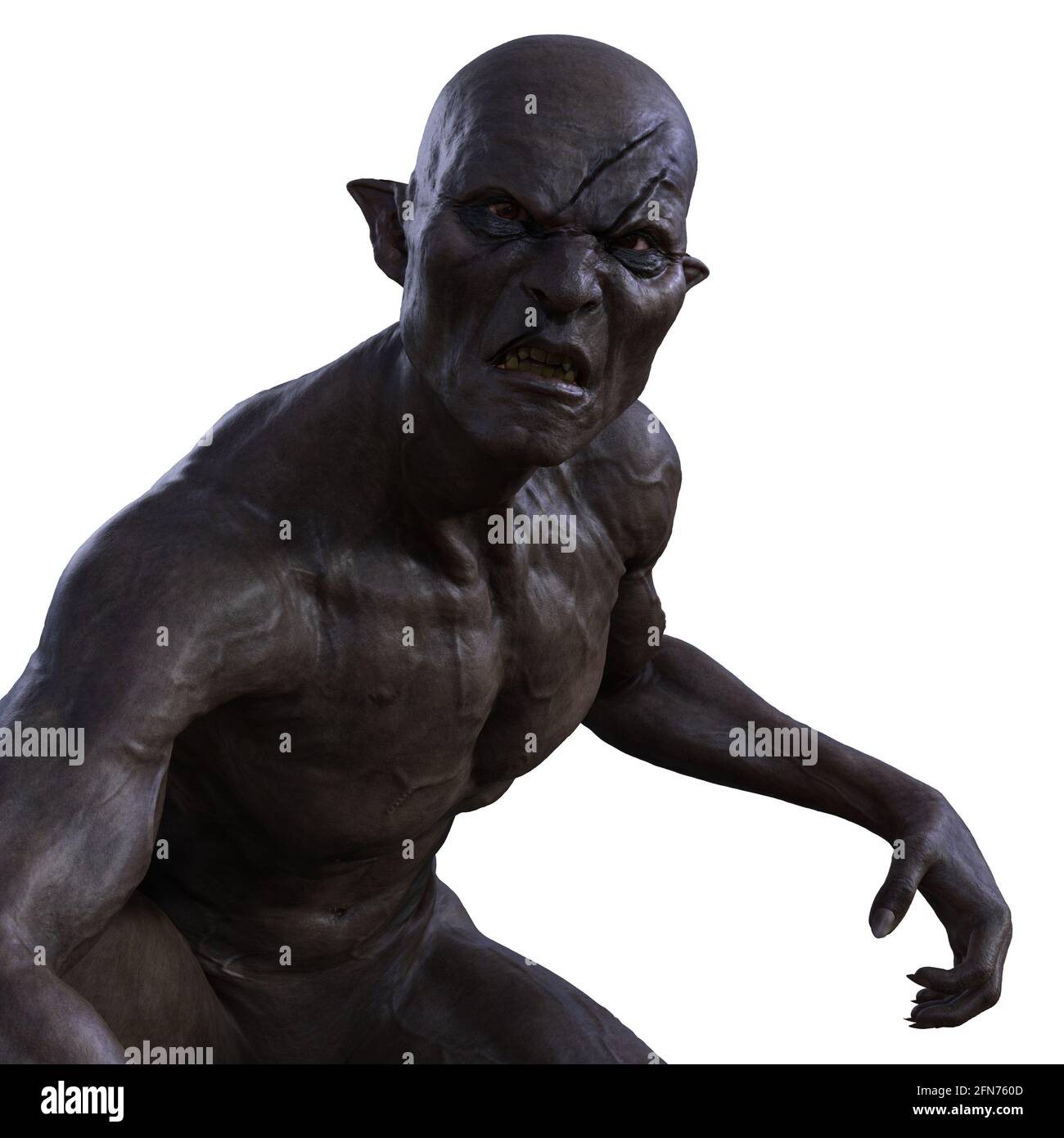 3D illustration zombie monster isolated on white background Stock Photo ...