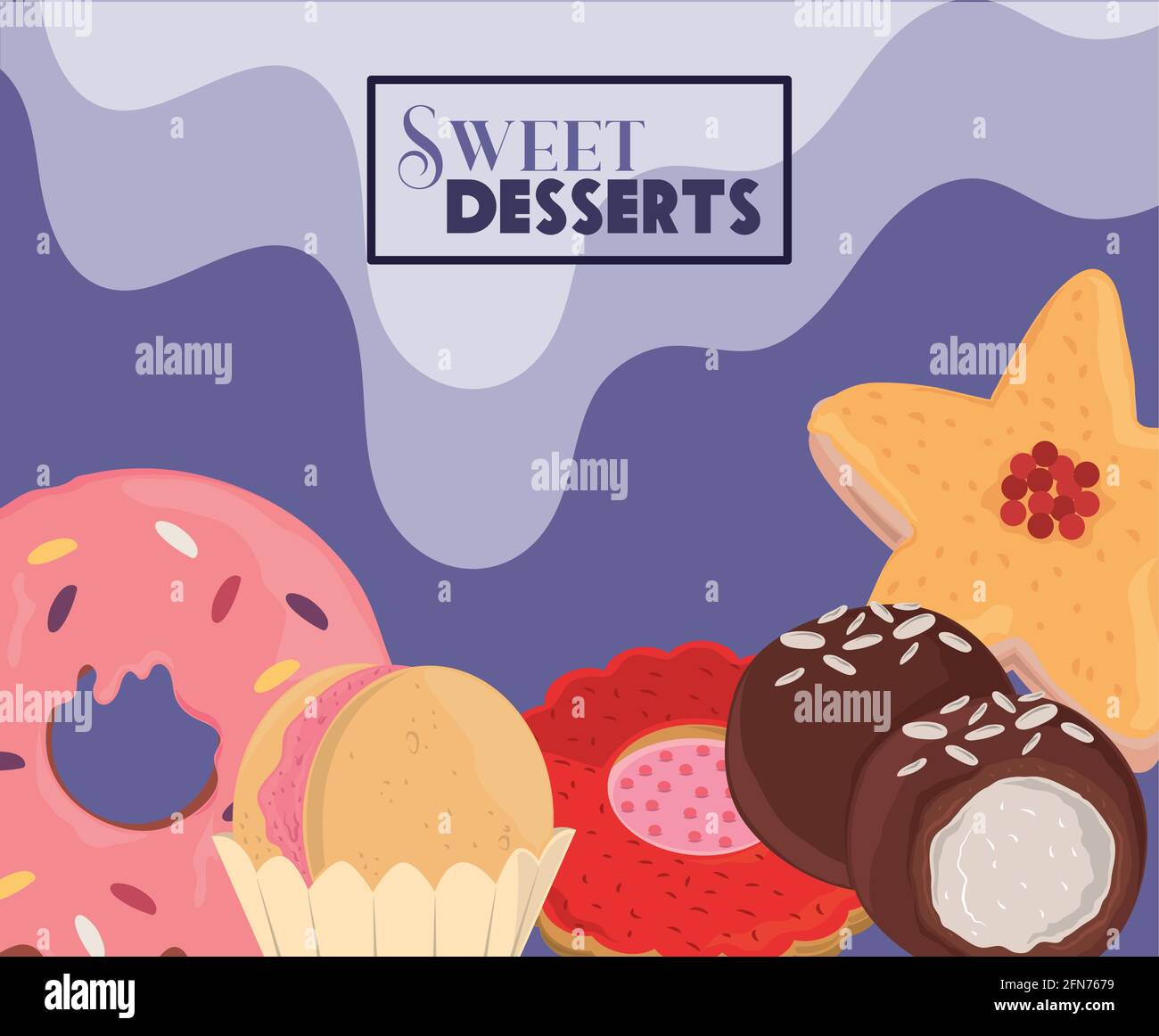 sweet desserts banner Stock Vector Image & Art - Alamy