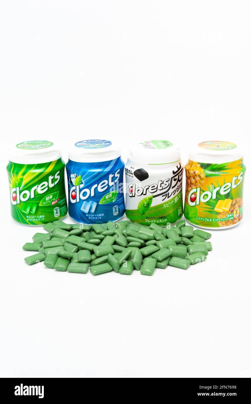 Fuji City, Shizuoka-Ken, Japan - April 30, 2021: Mondelez Japan Clorets ...