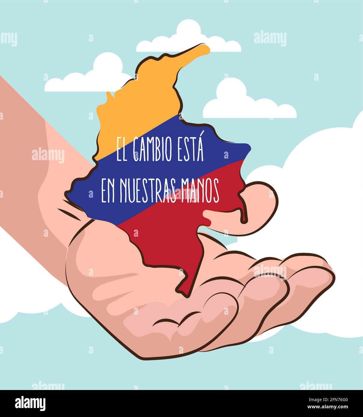 colombia map in hand Stock Vector Image & Art - Alamy